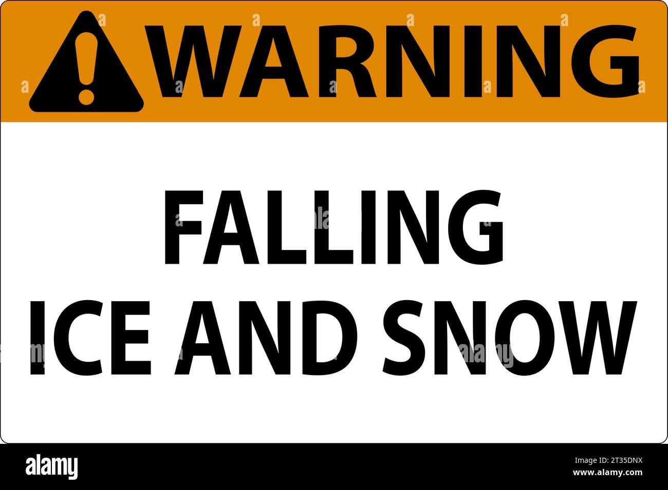 Warning Sign Falling Ice And Snow Stock Vector Image & Art - Alamy