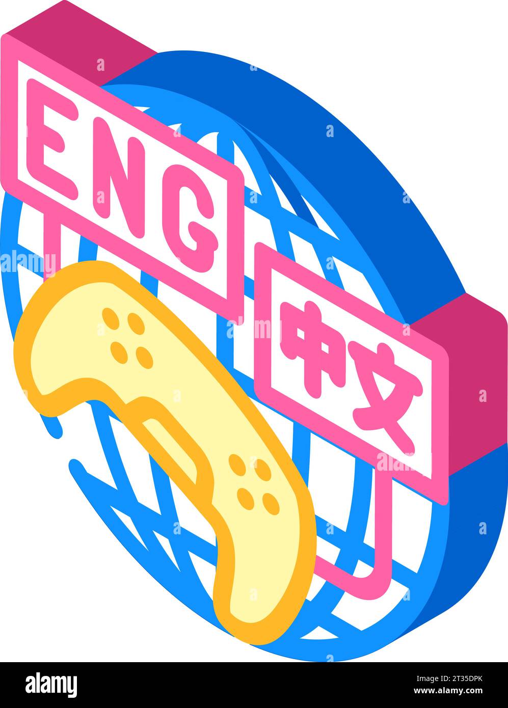 localization game development isometric icon vector illustration Stock ...