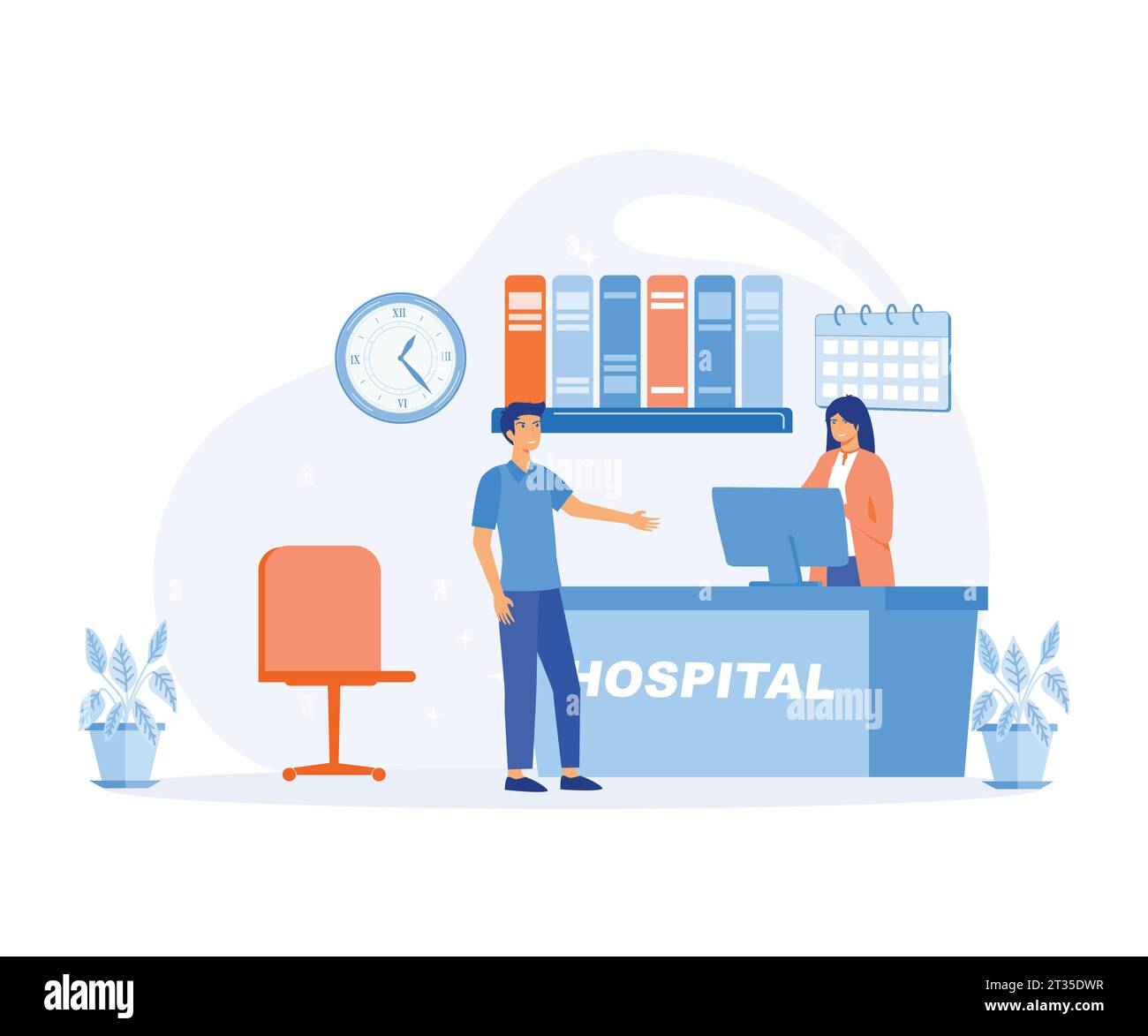 Medical office receptionist Stock Vector Images - Alamy