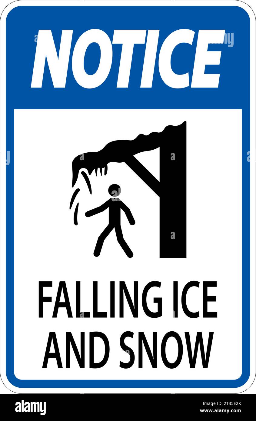 Ice and Snow Warning Sign Caution - Falling Ice And Snow Sign Stock ...