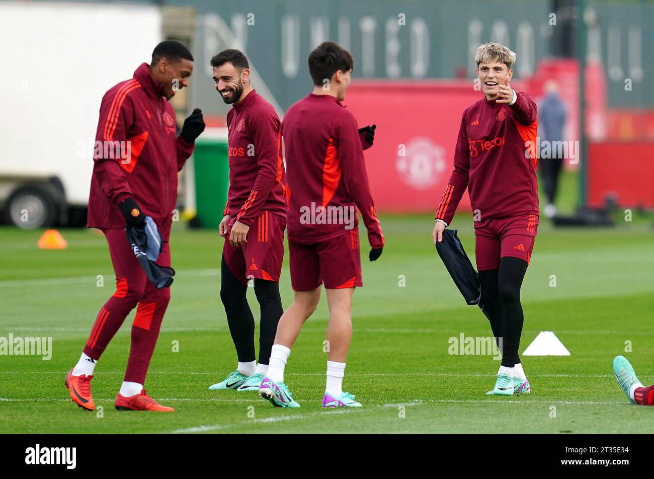 Manchester United's Alejandro Garnacho, Bruno Fernandes and Anthony ...