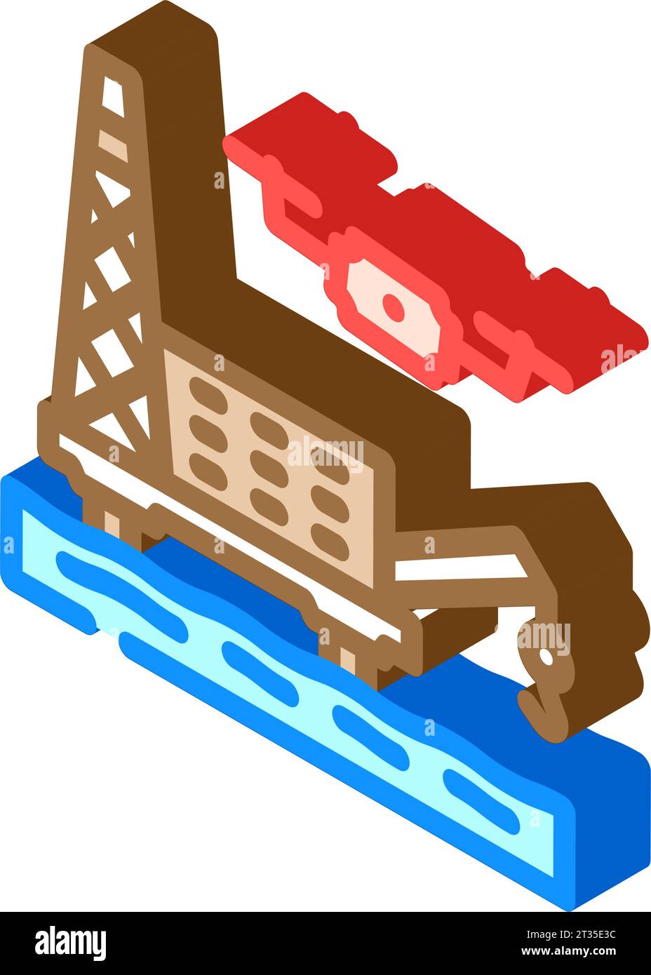 Pipeline Inspection Drone Isometric Icon Vector Illustration Stock