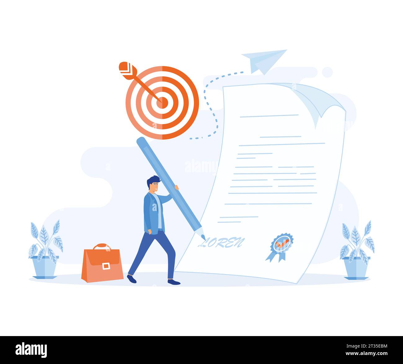 Contract Agreement concept, Businessman signing a contract business ...