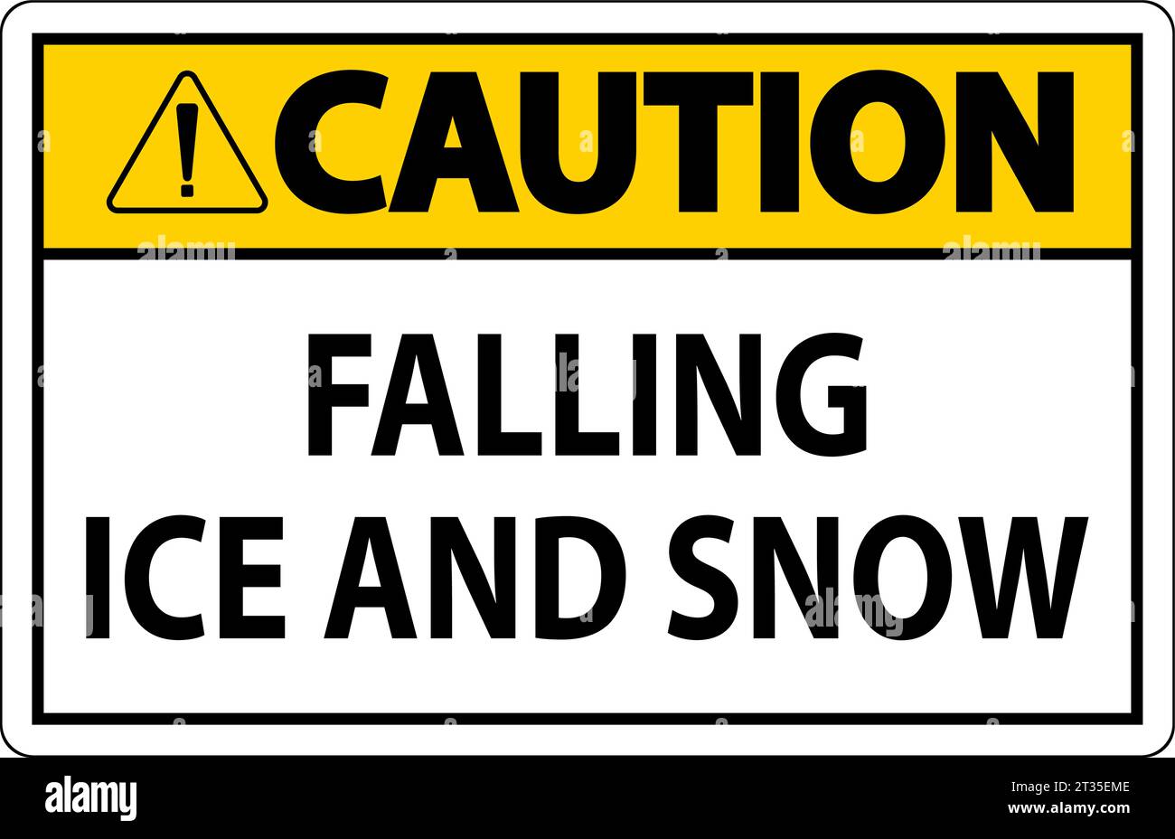 Caution Sign Falling Ice And Snow Stock Vector Image & Art - Alamy
