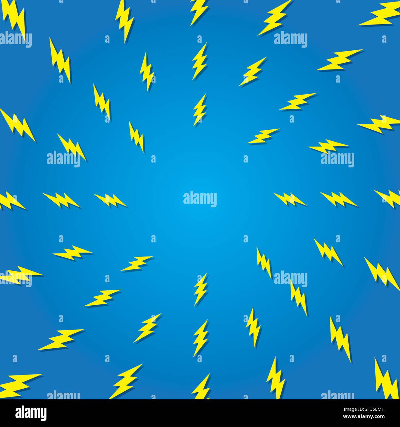 Blue background with yellow lightning bolts, illustrating sun rays ...
