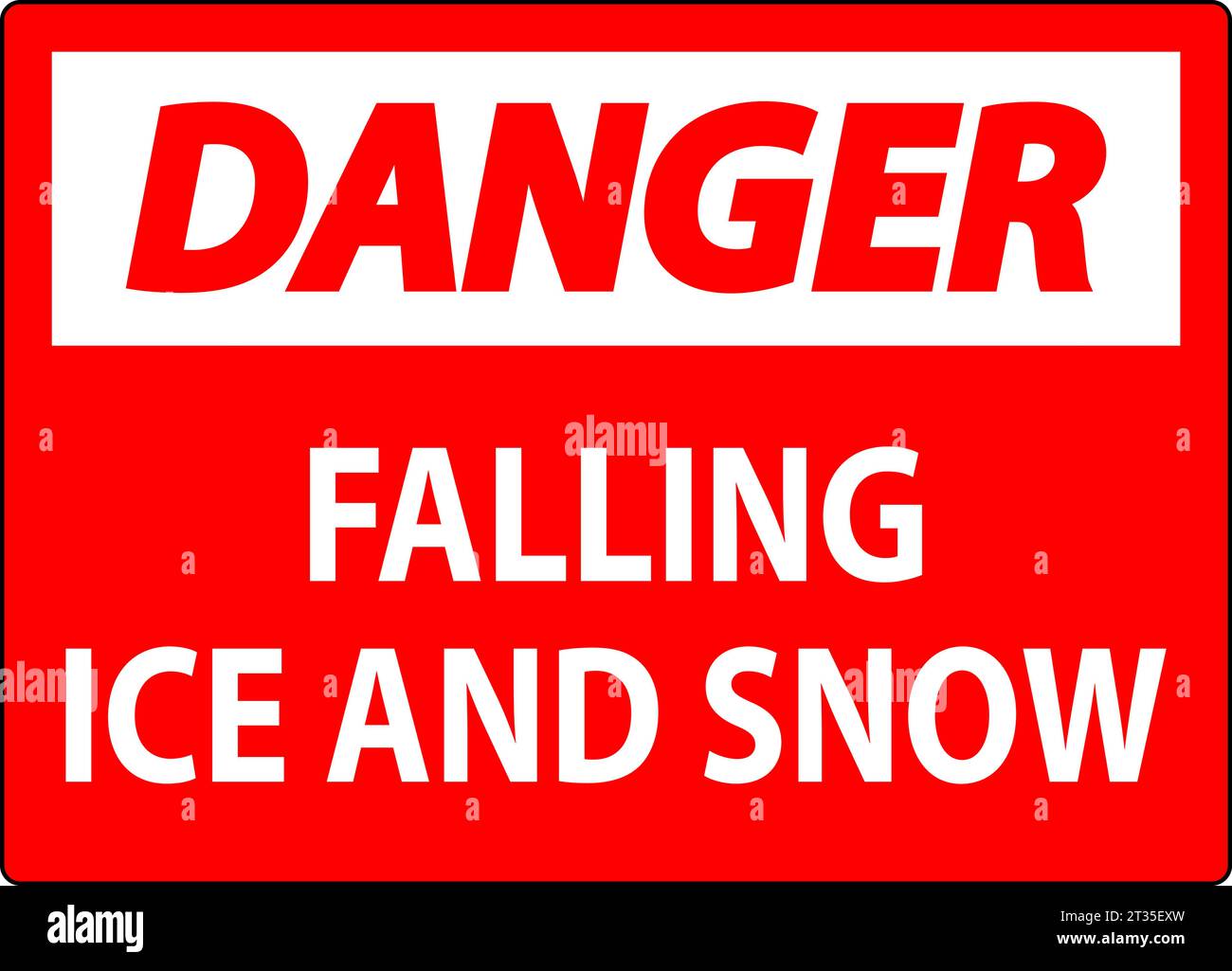 Danger Sign Falling Ice And Snow Stock Vector Image & Art - Alamy