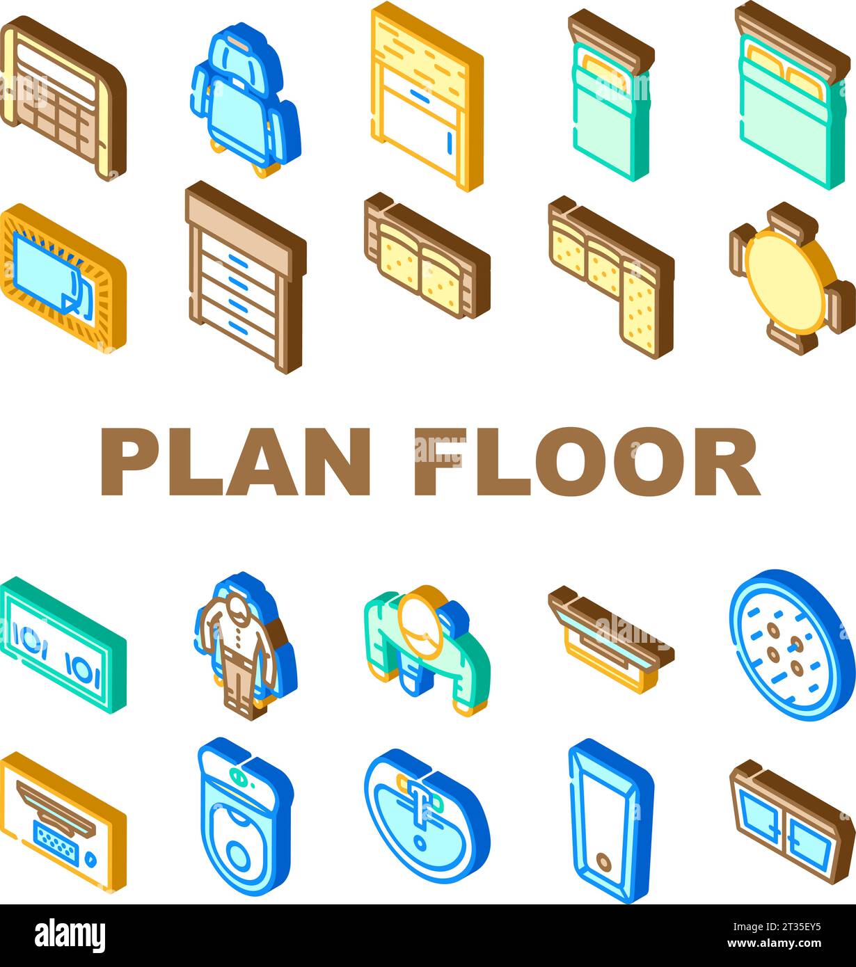 plan floor home icons set vector Stock Vector Image & Art - Alamy