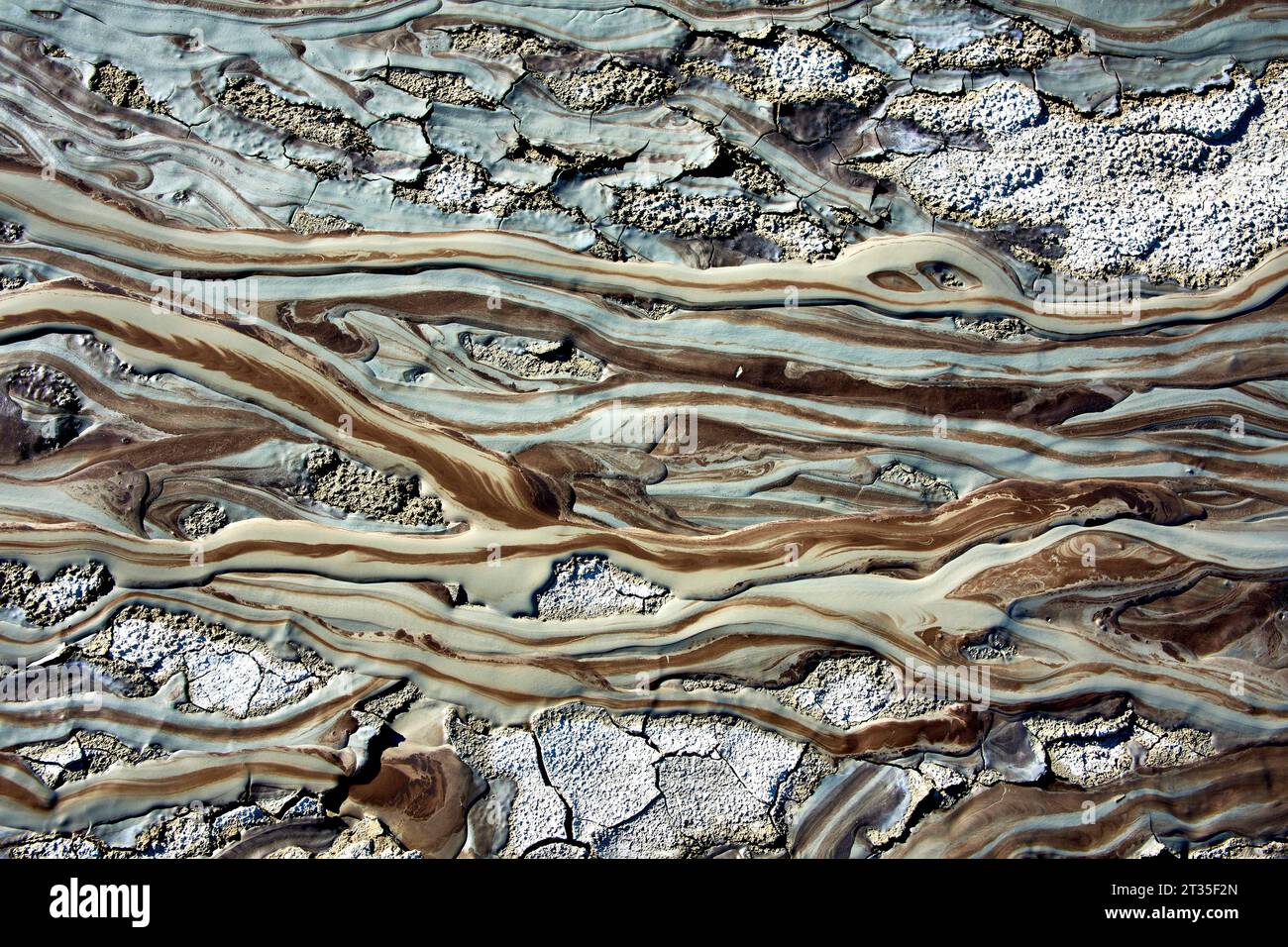 cones of mud volcanoes from which rivers of mud flow Stock Photo - Alamy