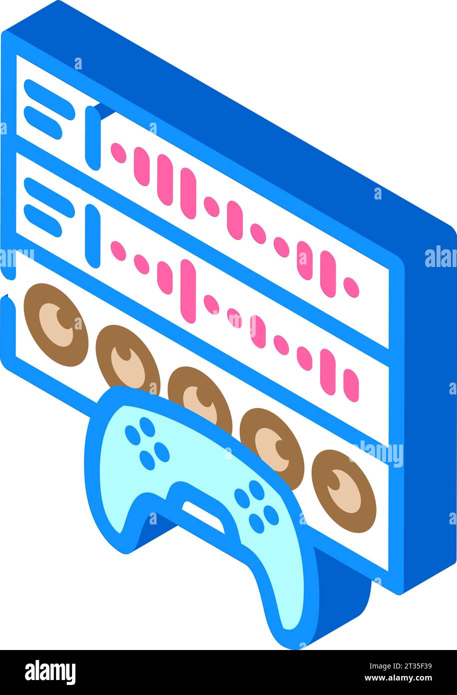 sound design game development isometric icon vector illustration Stock ...