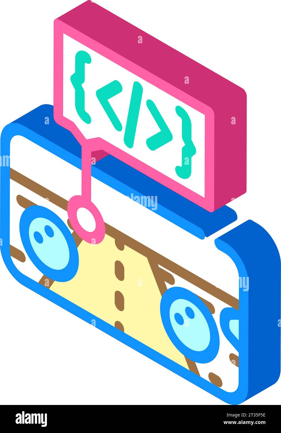 mobile game development isometric icon vector illustration Stock Vector ...