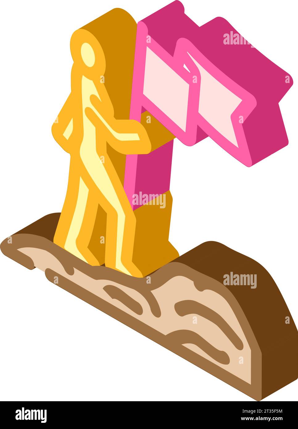 female leadership feminism woman isometric icon vector illustration ...