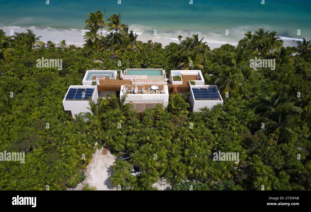Drone view. Holiday Home Tulum - Casa Uh K aay, Tulum, Mexico ...