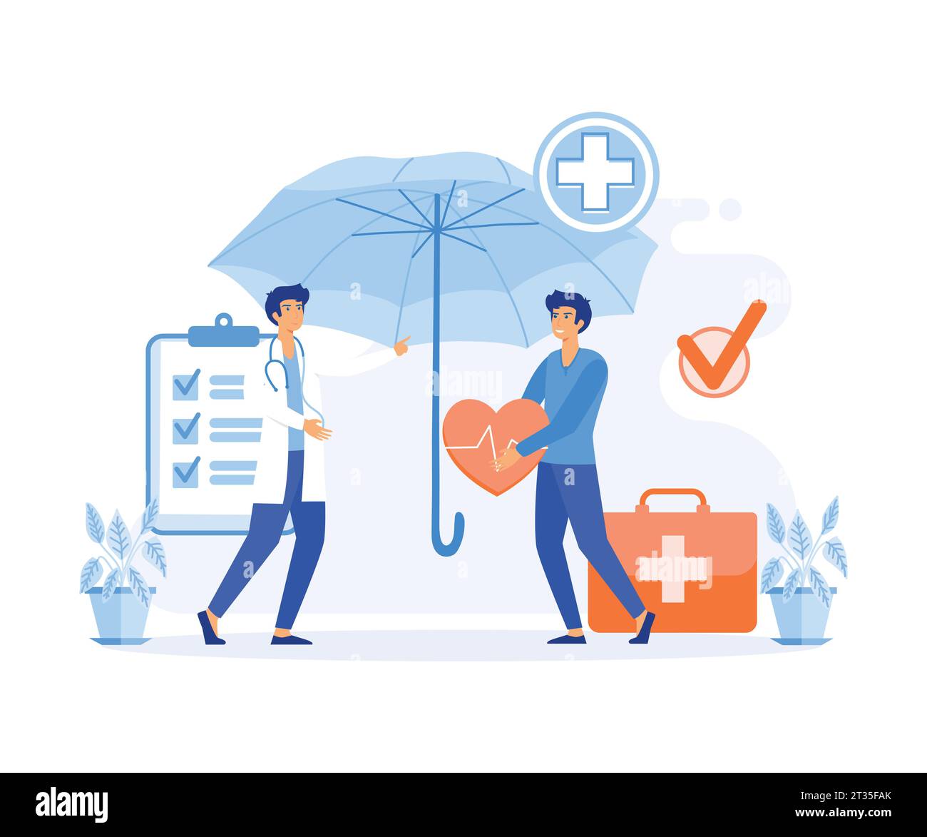 Health Insurance concept, umbrella as a symbol of future health ...