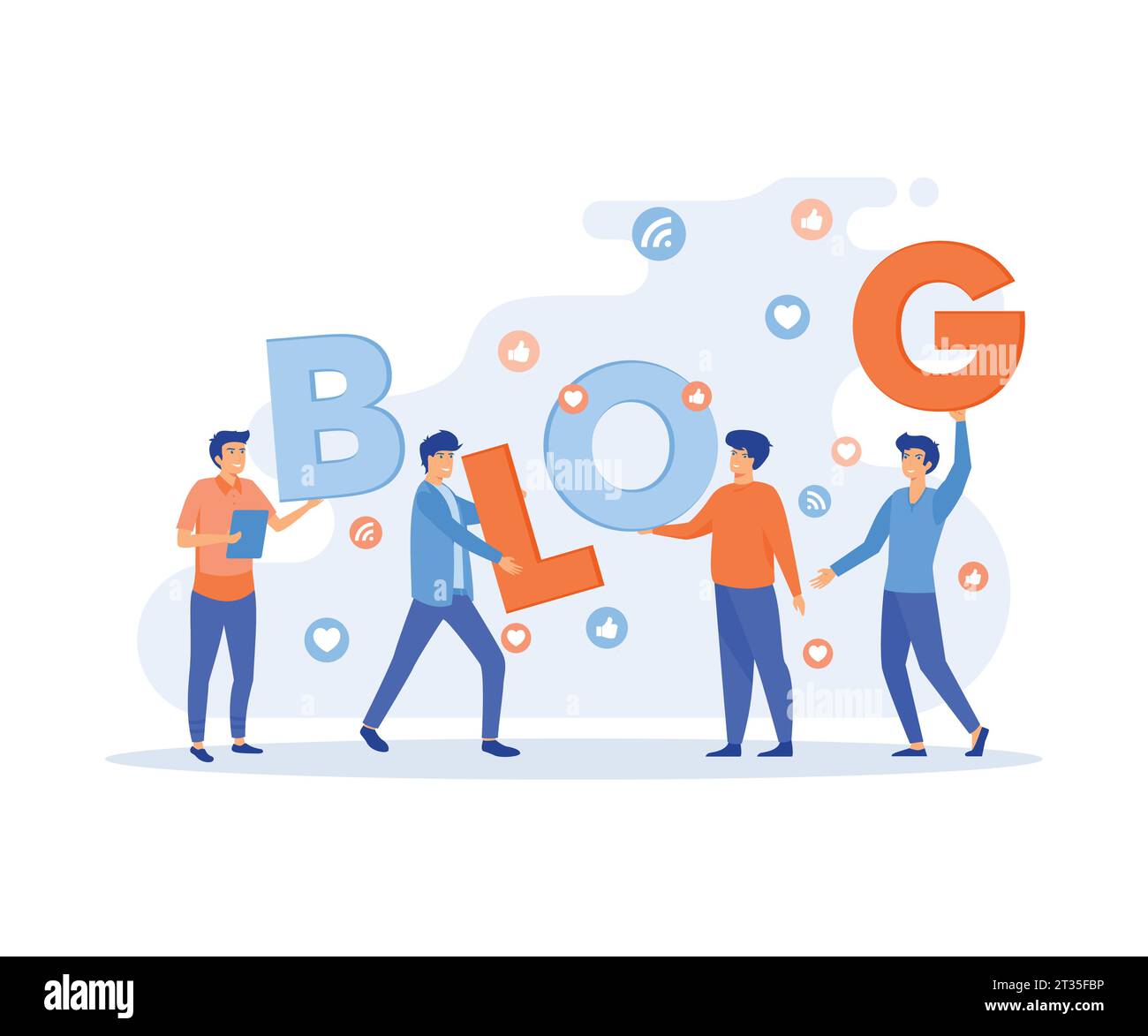 Blog Creation concept, Blog Creative Content Production Work flow ...