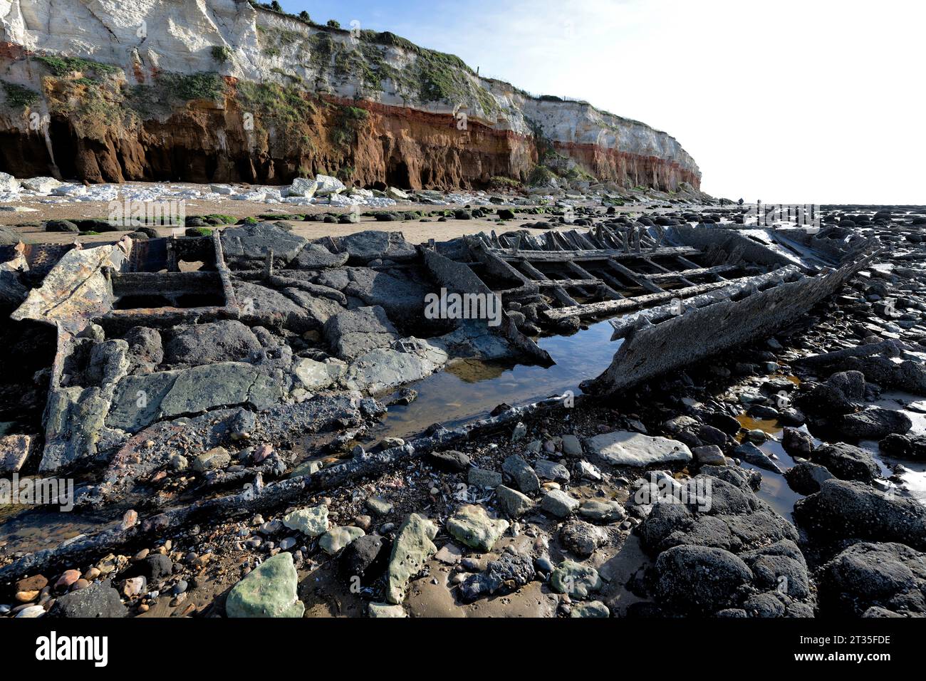 The wreck of the steam trawler, sheraton at hunstanton, norfolk Stock ...
