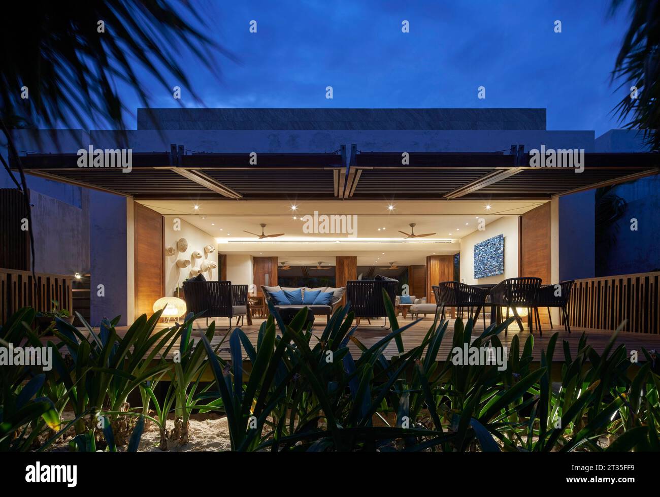 Dusk from below. Holiday Home Tulum - Casa Uh K aay, Tulum, Mexico ...