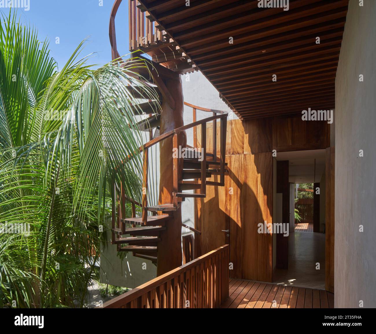 Wooden spiral staircase. Holiday Home Tulum - Casa Uh K aay, Tulum ...