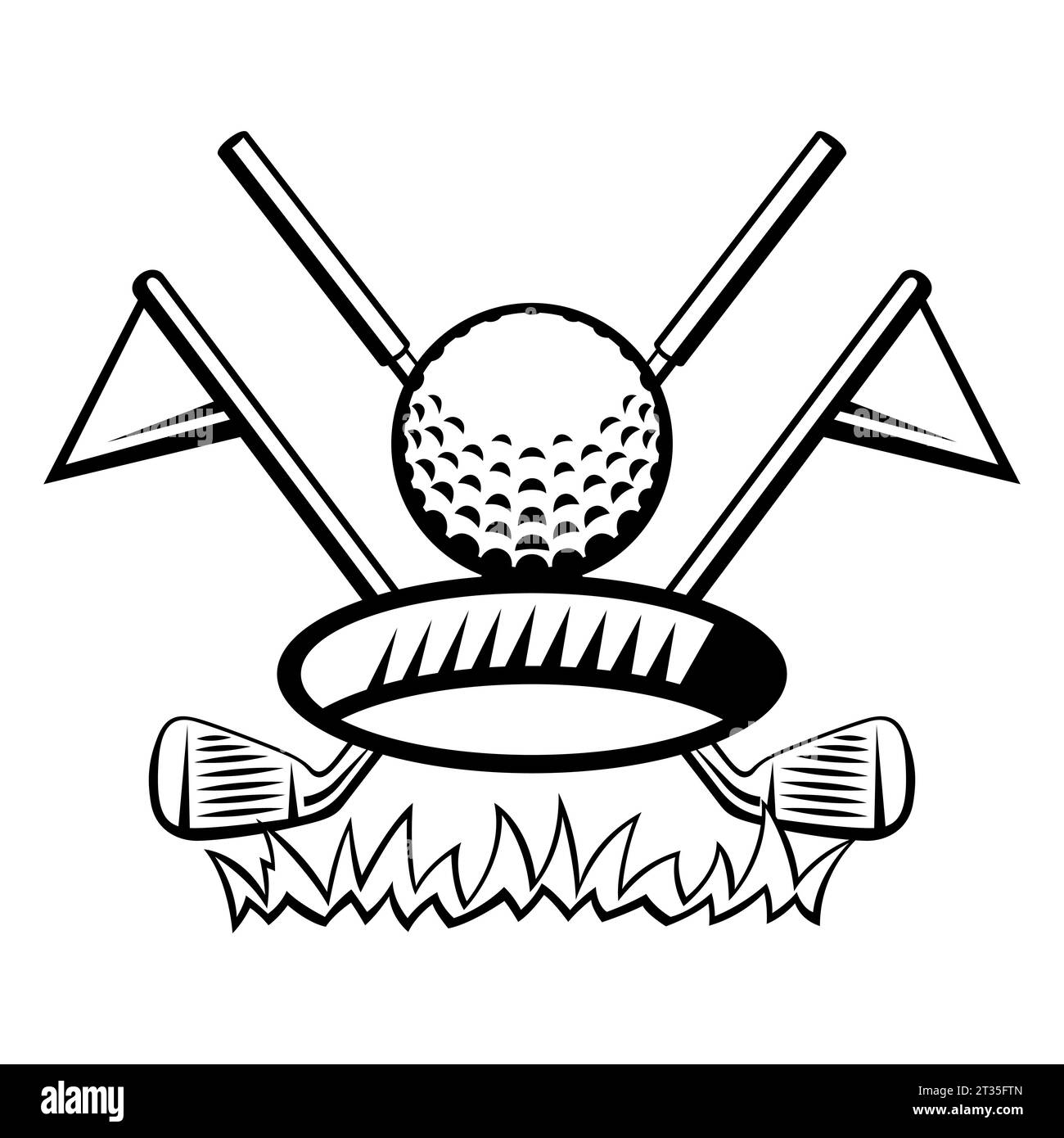 Emblem with golf symbols. Sport club label or emblem Stock Vector Image ...
