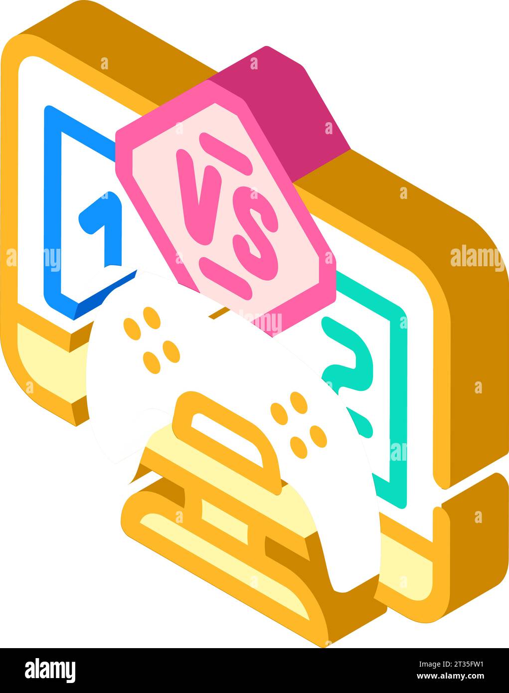 multiplayer games game development isometric icon vector illustration ...