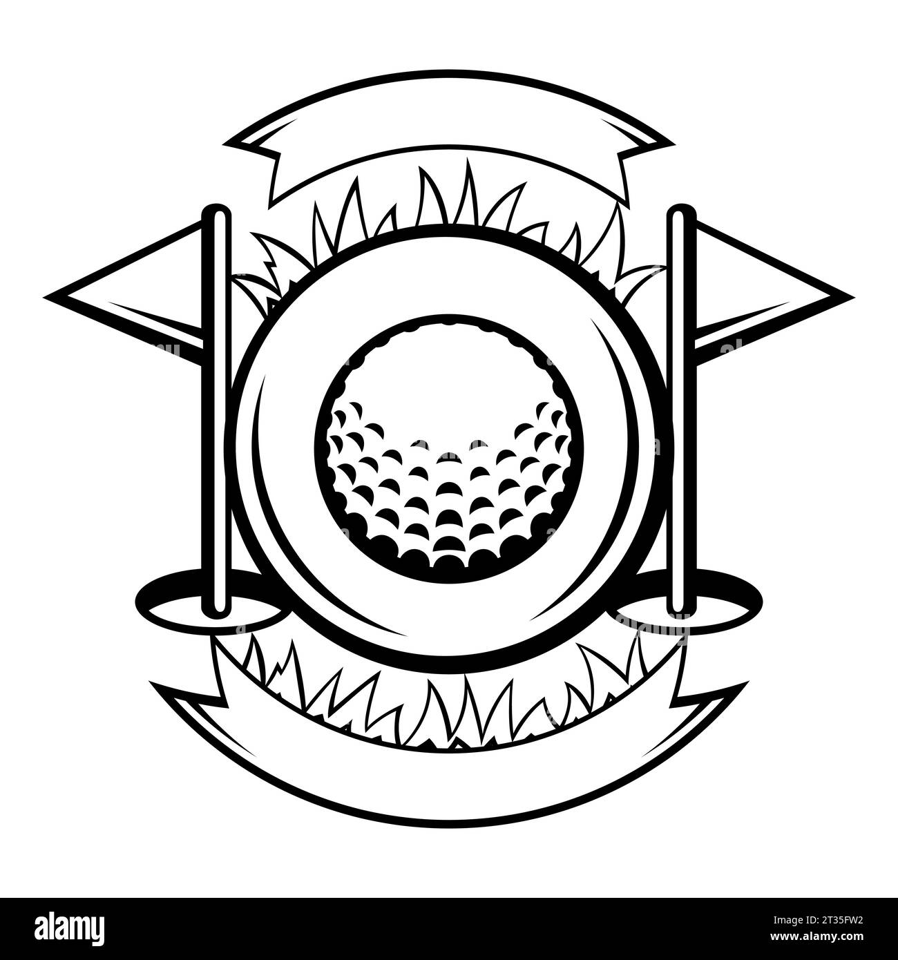Emblem with golf symbols. Sport club label or emblem Stock Vector Image ...