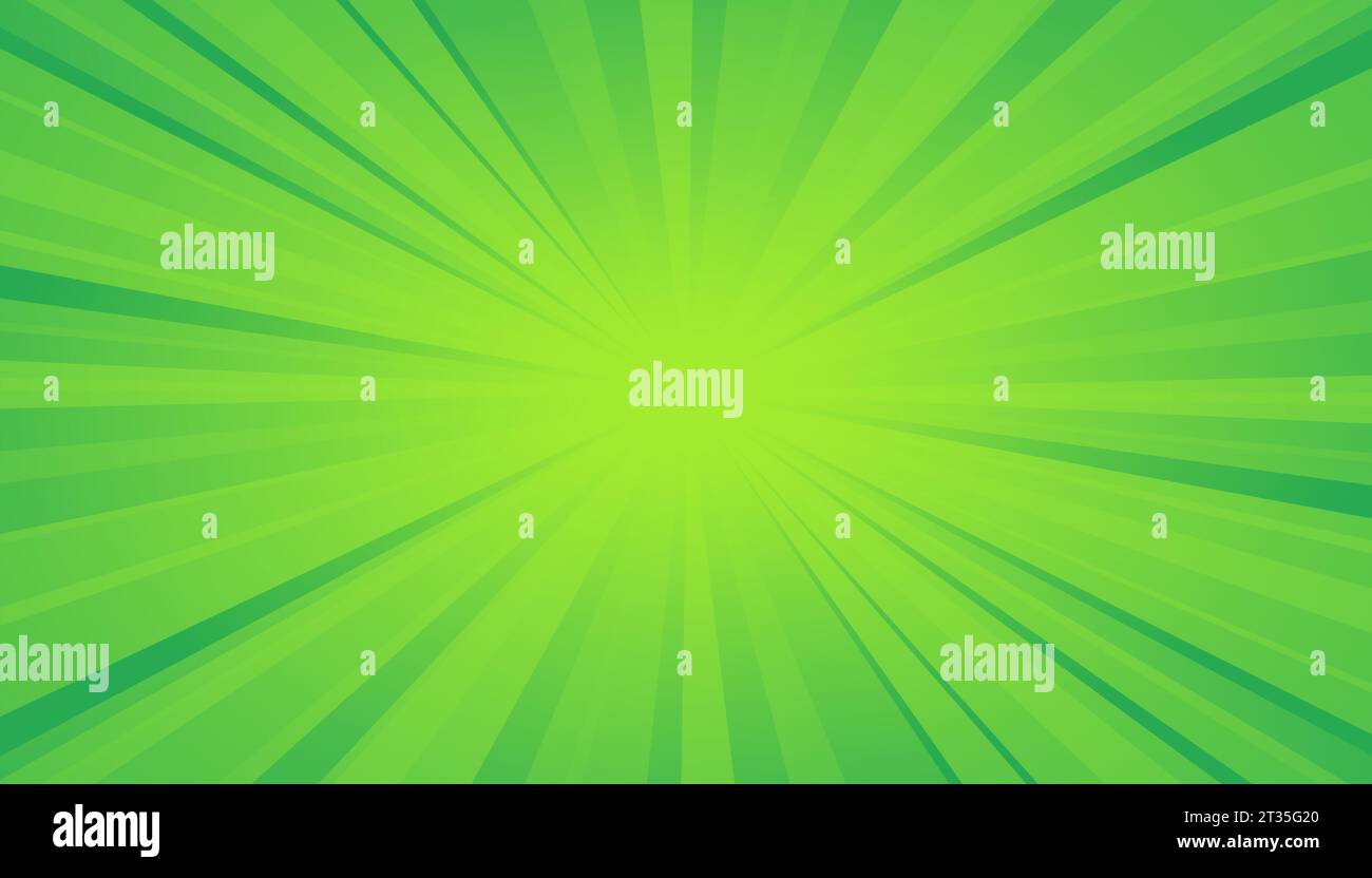 Abstract green background with sun ray. Summer vector illustration for ...