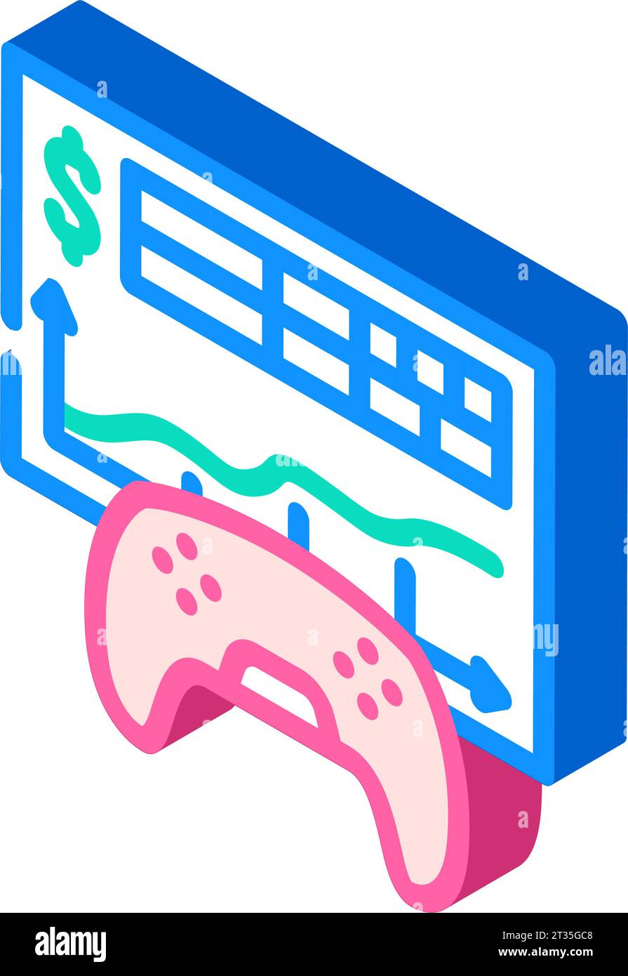 monetization game development isometric icon vector illustration Stock ...