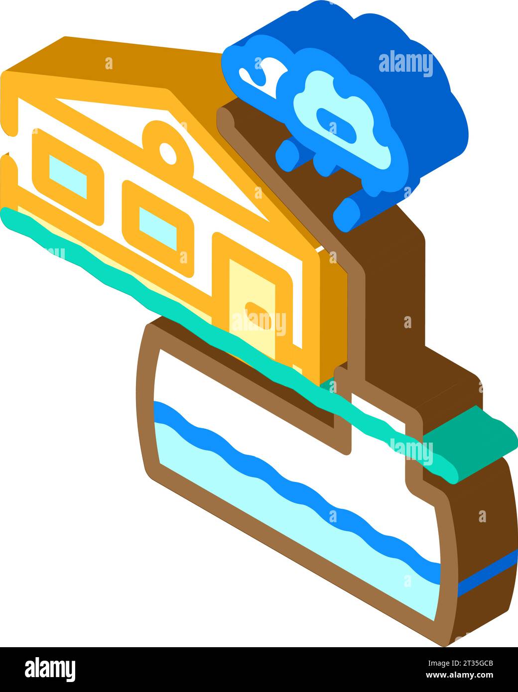 rainwater harvesting green living isometric icon vector illustration ...