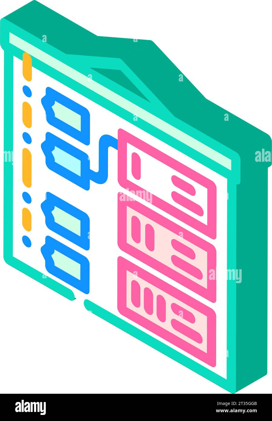 storyboard creation game development isometric icon vector illustration ...