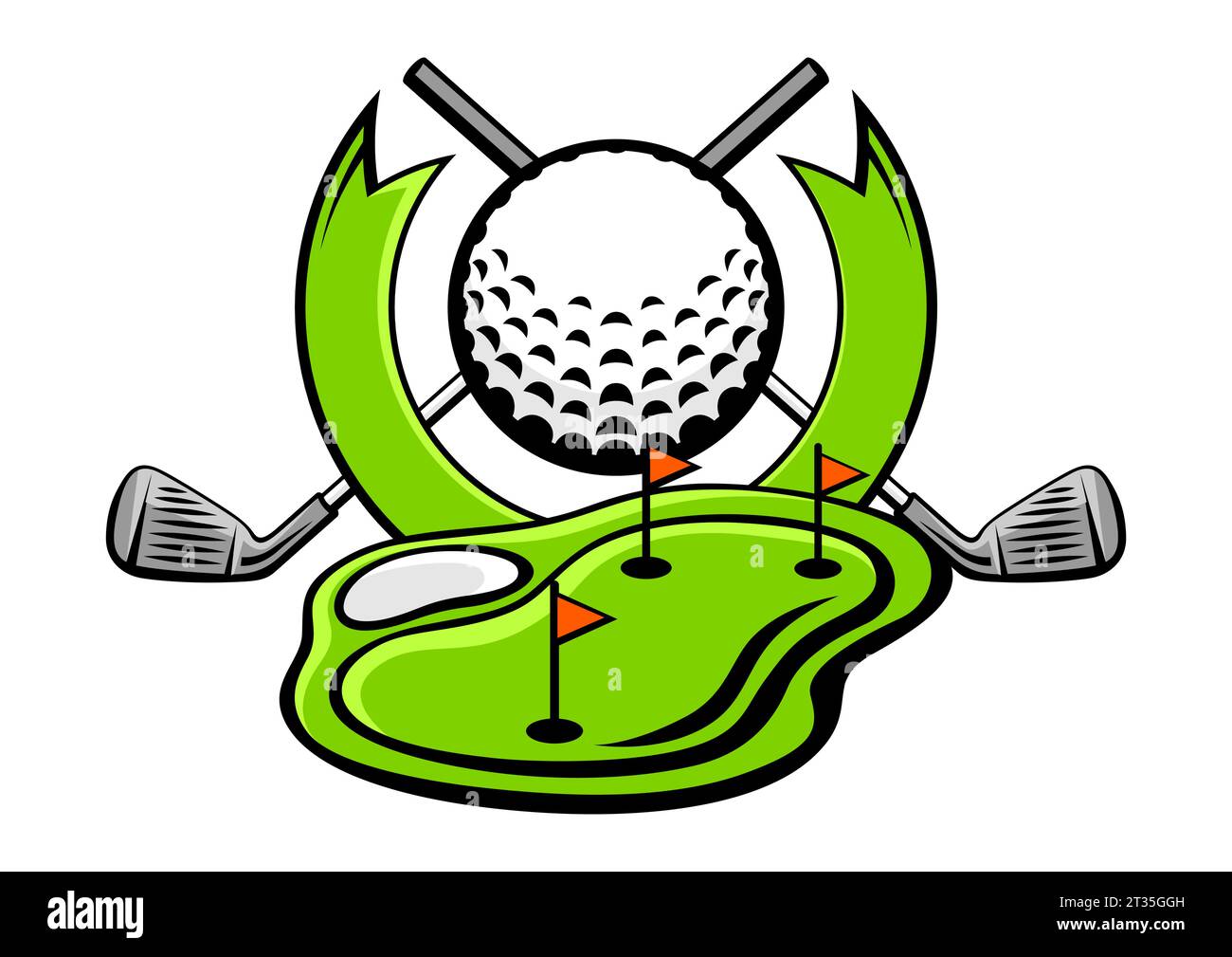 Emblem with golf symbols. Sport club label or emblem Stock Vector Image ...