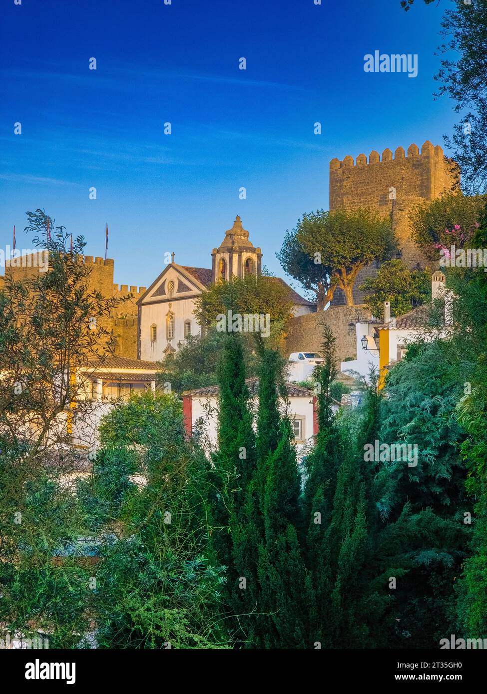 A grand stone castle stands majestically atop a hill, surrounded by ...