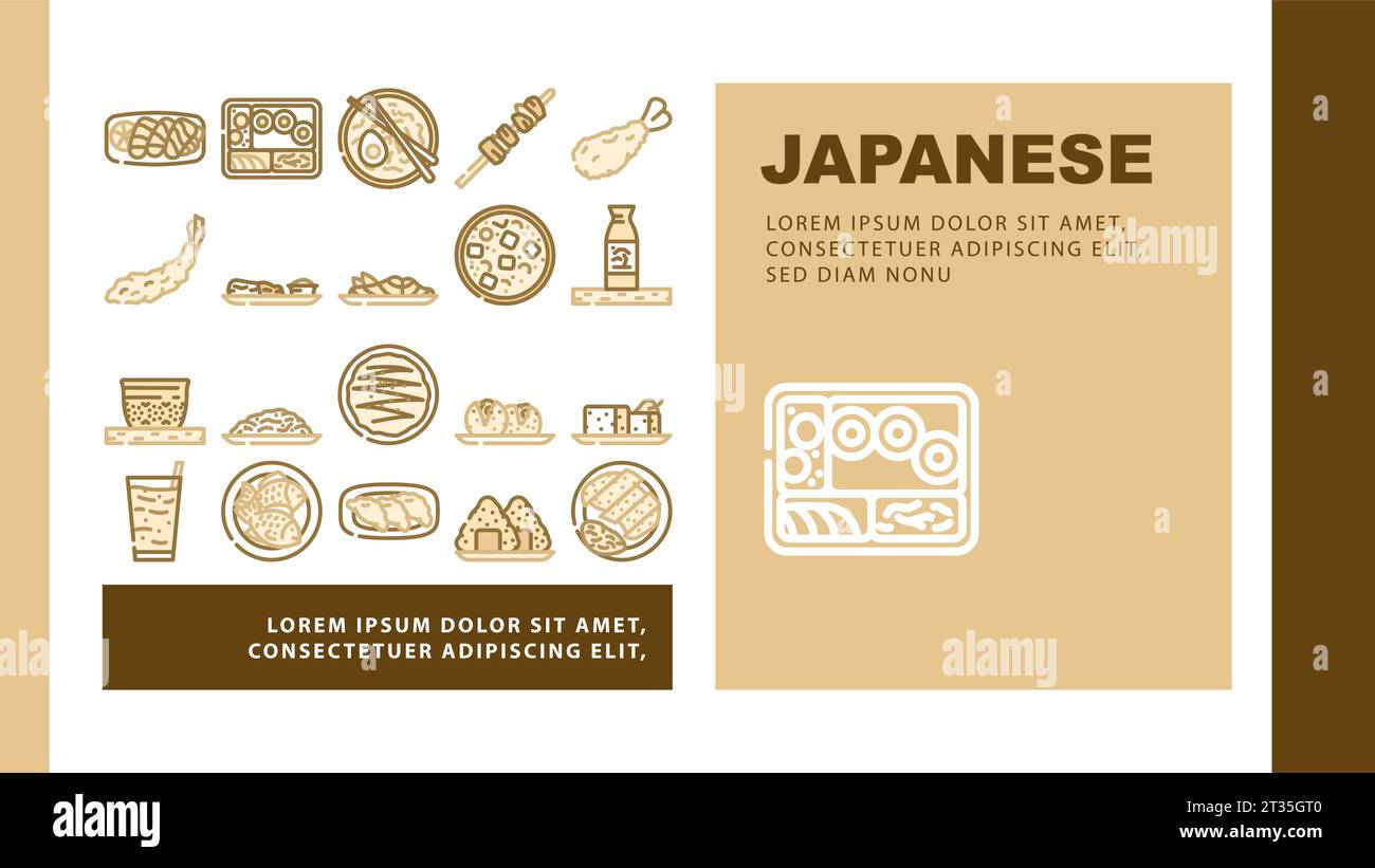 japanese food sushi japan landing header vector Stock Vector Image ...