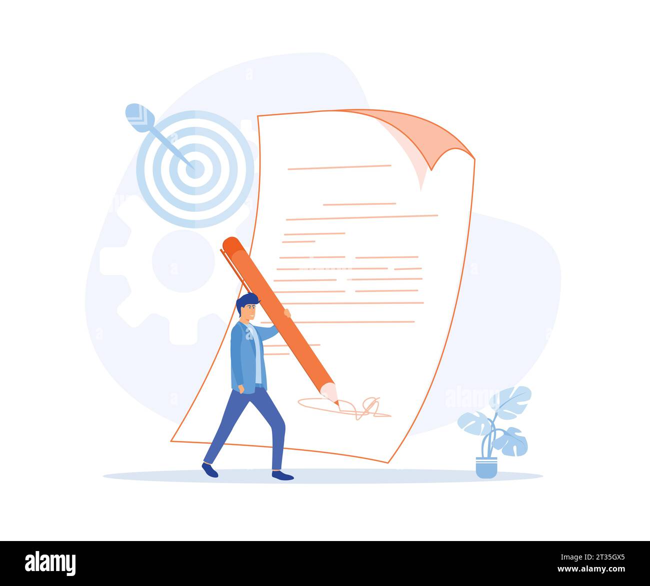 contract agreement concept, Businessman signing a contract agreement ...