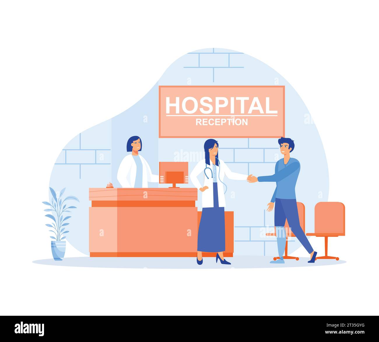 Nurse and patient and desk Cut Out Stock Images & Pictures - Alamy