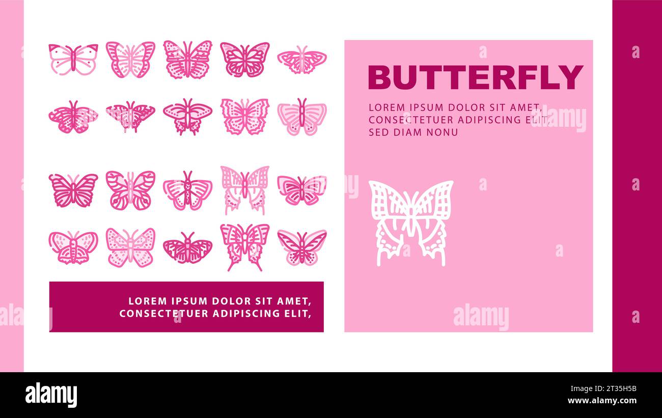 butterfly white nature landing header vector Stock Vector Image & Art ...