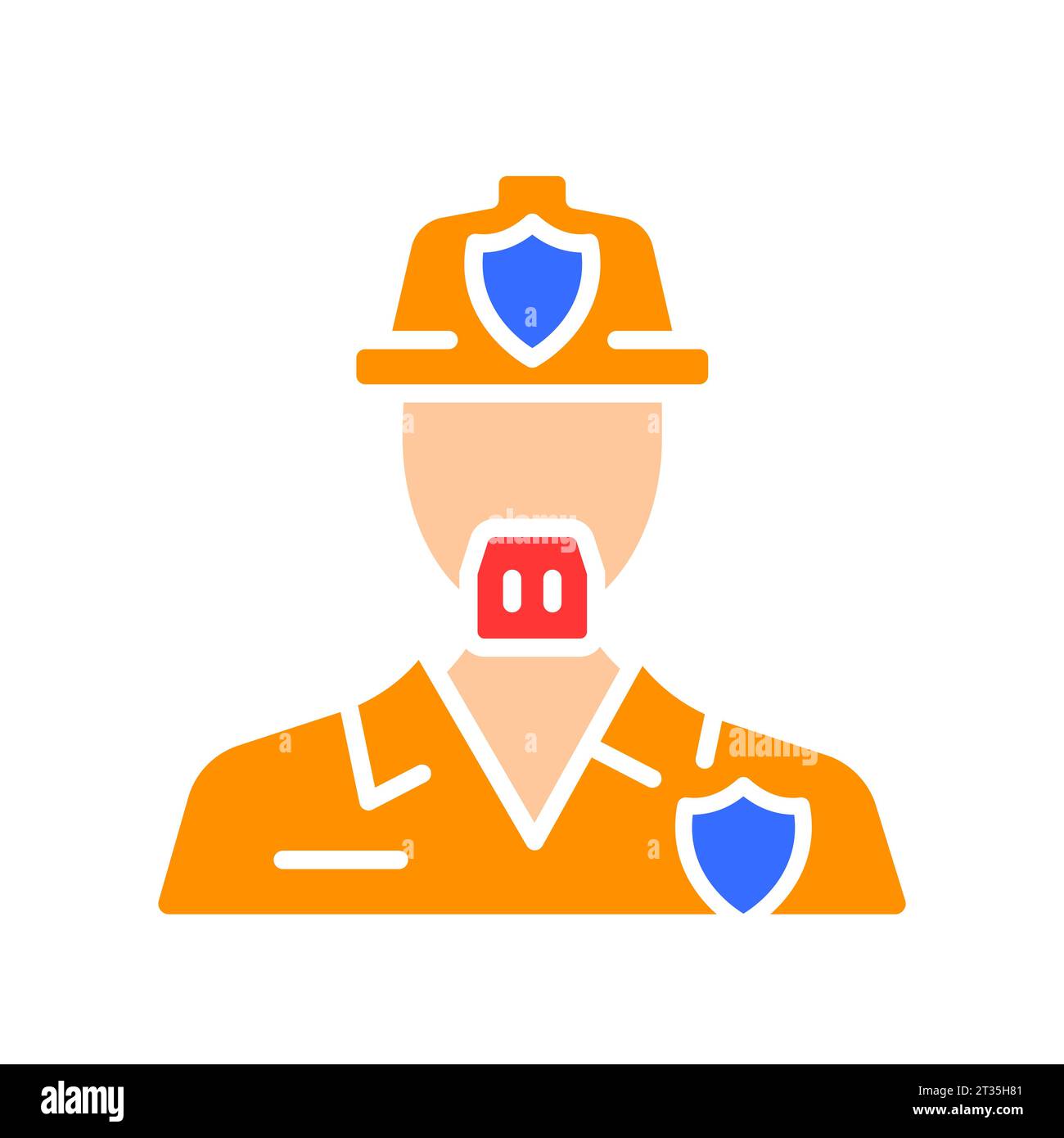 Firefighter in uniform line icon. Fire safety, water, extinguishing ...