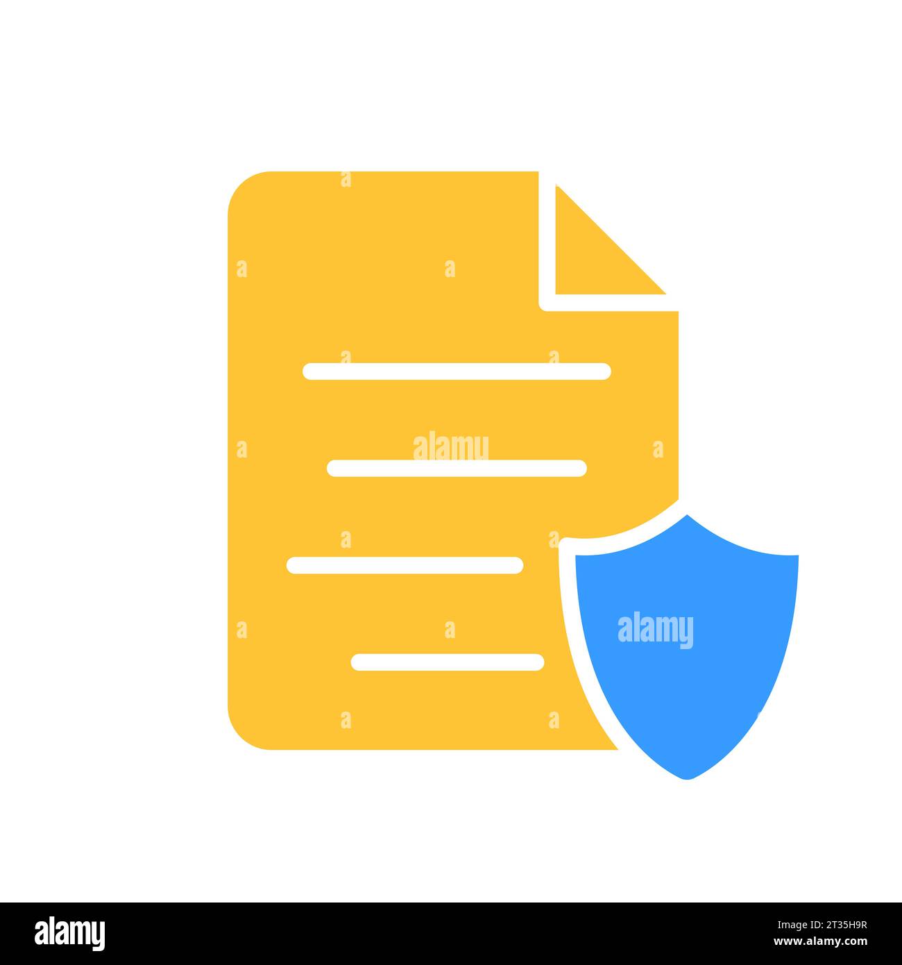 File with shield line icon. Information, folder, document, work ...