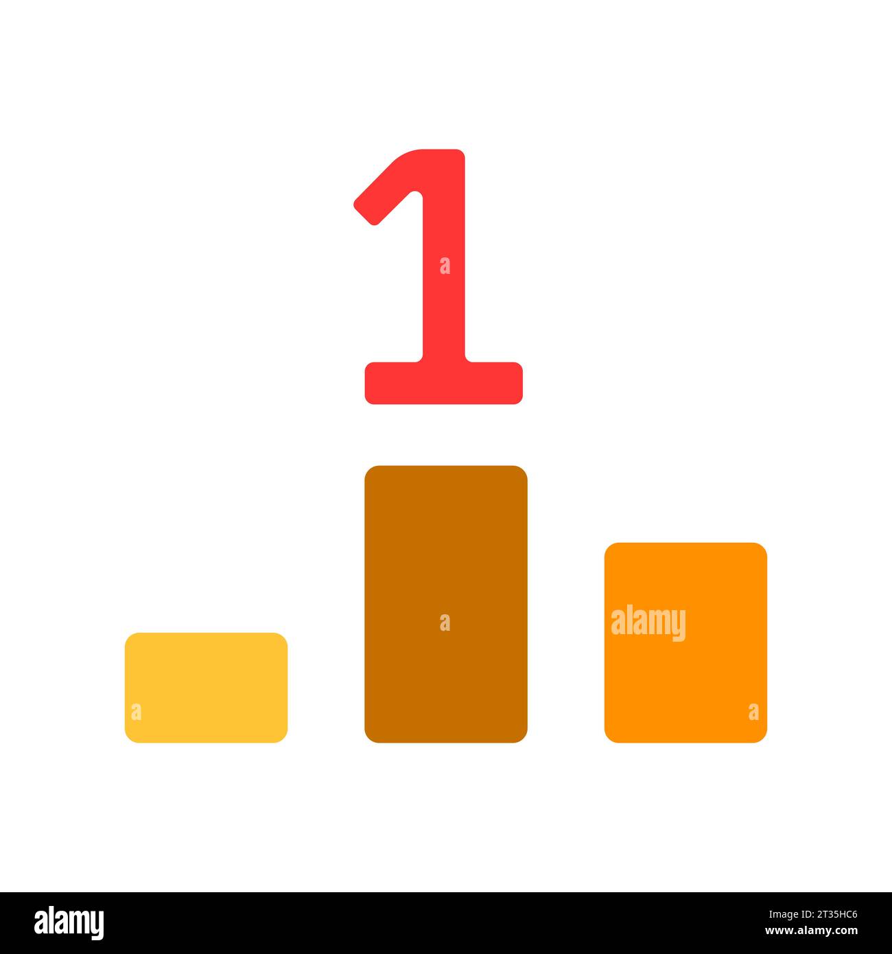 First place with pedestals line icon. Rating, favorites, likes, rating ...