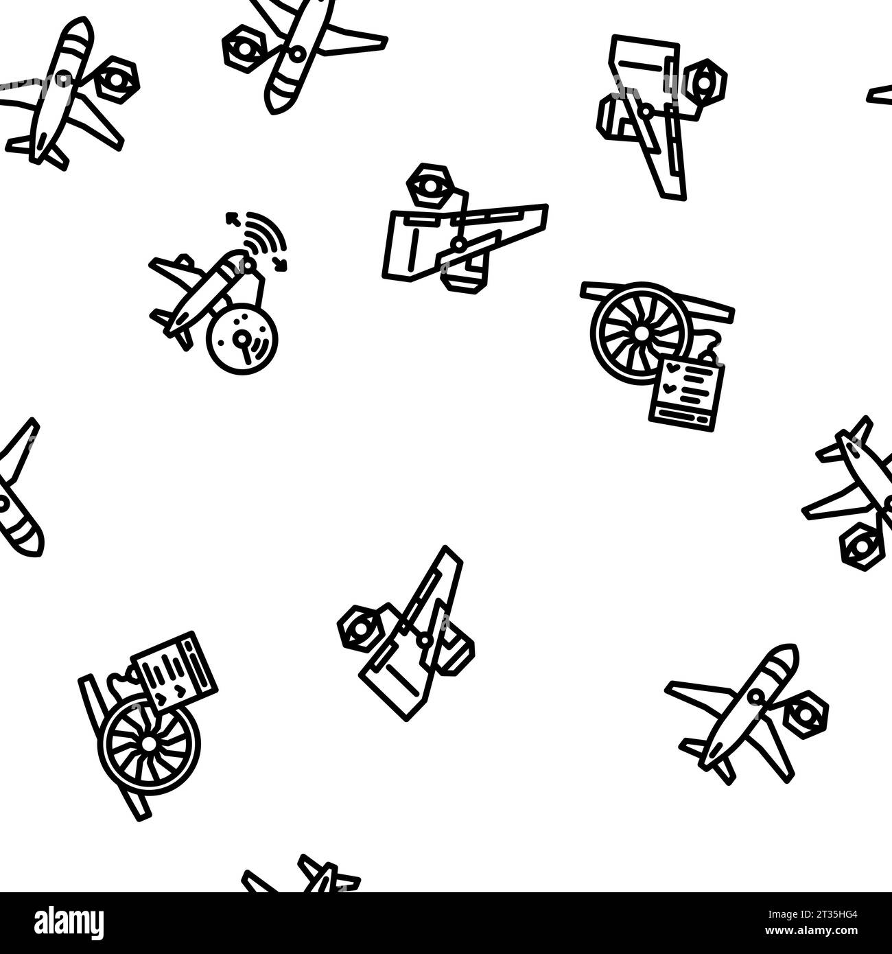 aircraft mechanic aviation seamless pattern vector Stock Vector Image ...