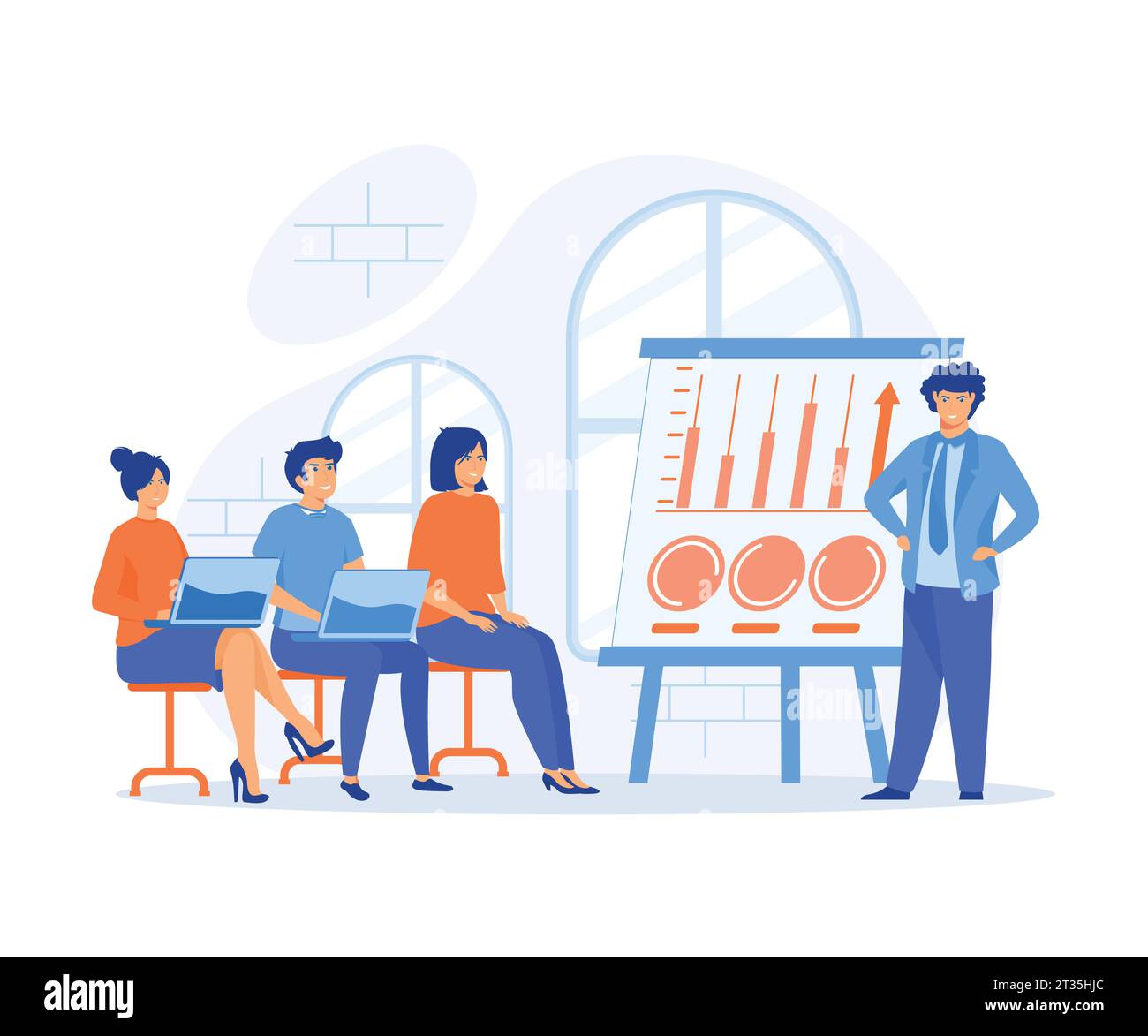 Leadership mentoring concept, Business seminar speaker doing ...