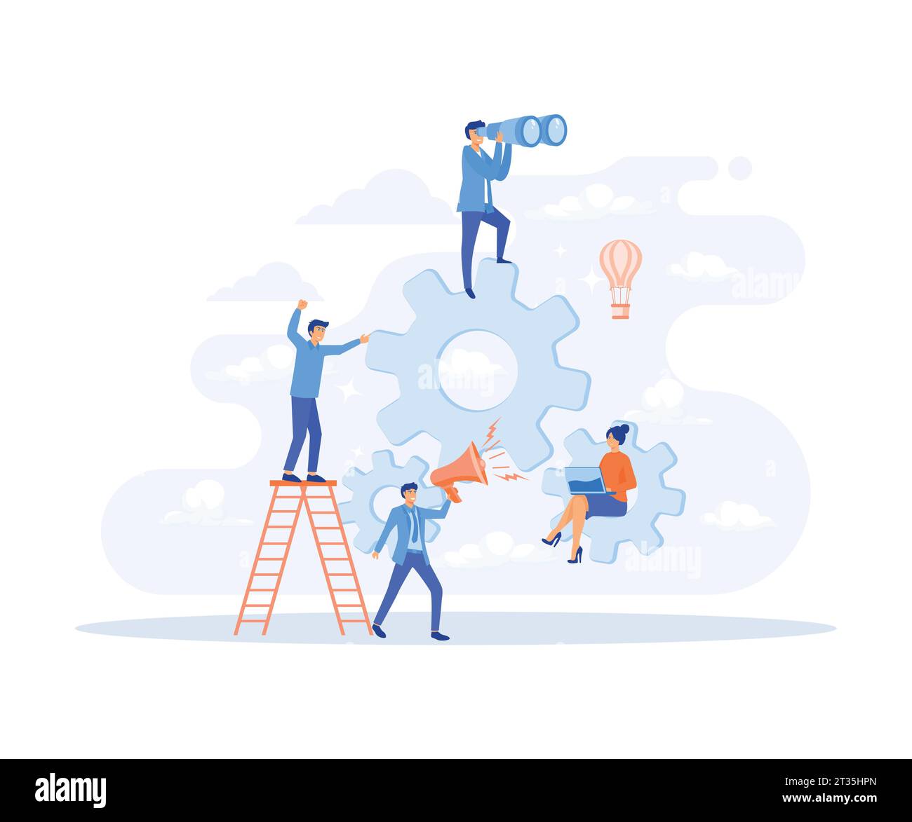 Team building teamwork synergy Stock Vector Images - Alamy