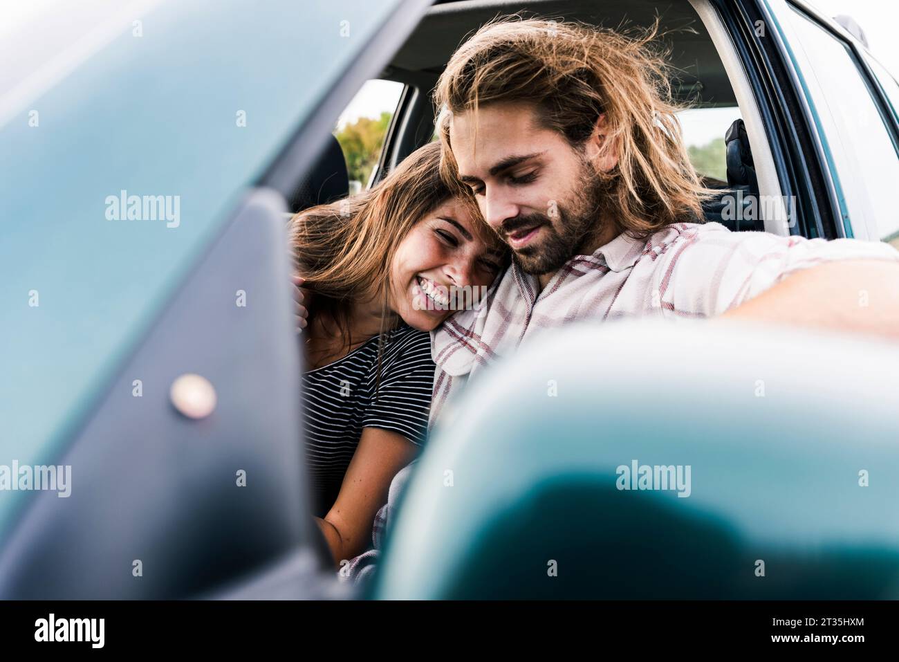 Happy cool people in car hi-res stock photography and images - Alamy