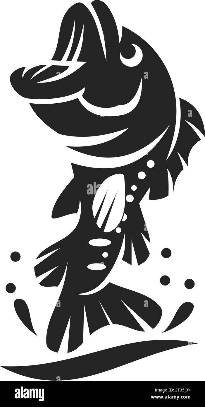 largemouth bass fish logo template Isolated. Brand Identity. Icon ...