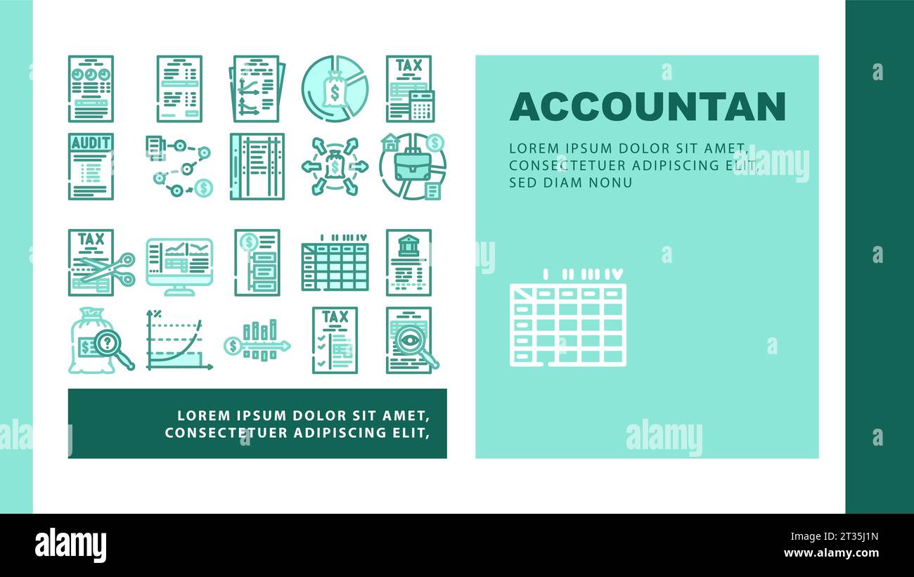 accountant professional tax landing header vector Stock Vector Image ...
