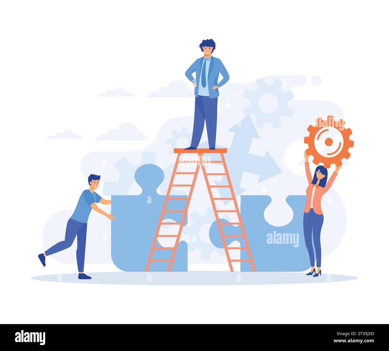 brainstorming and teamwork concept. Group of young business people ...