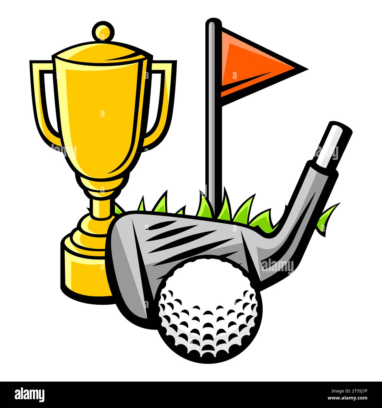 Illustration with golf items. Sport club image Stock Vector Image & Art ...