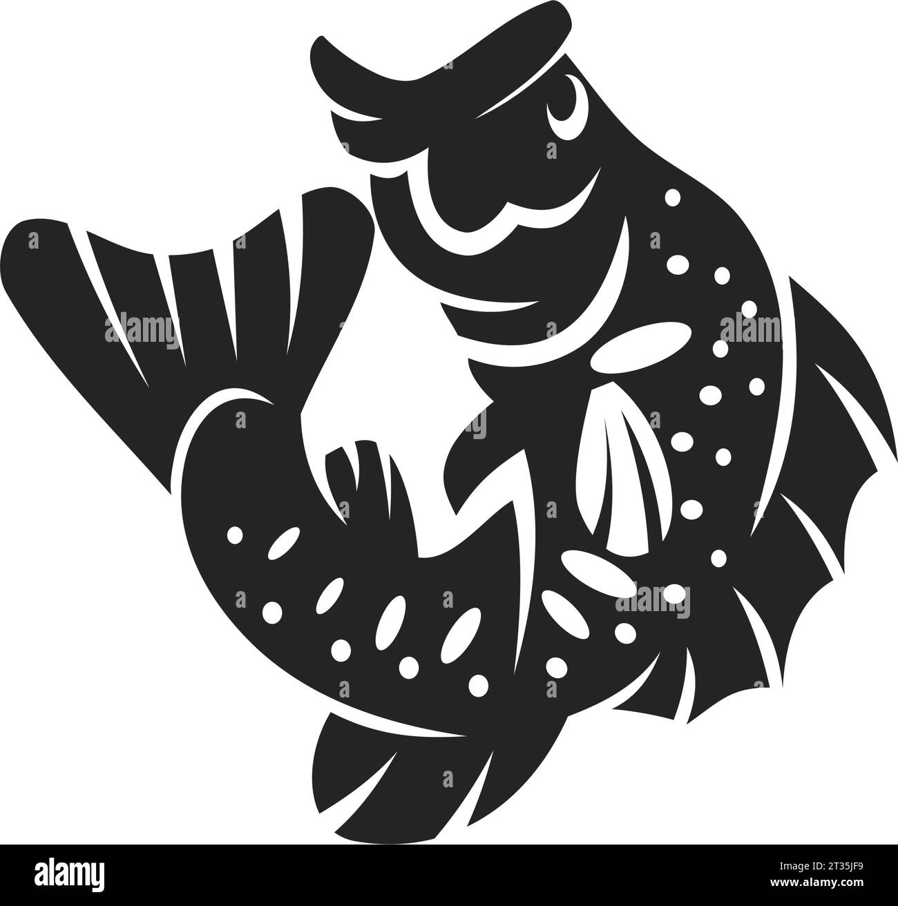 largemouth bass fish logo template Isolated. Brand Identity. Icon ...