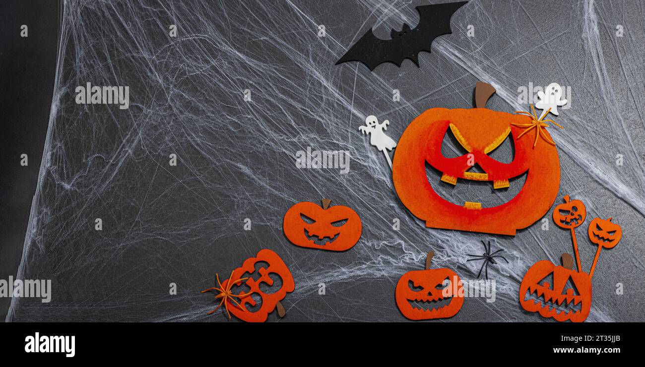 Traditional festive composition for Halloween party. Funny seasonal ...