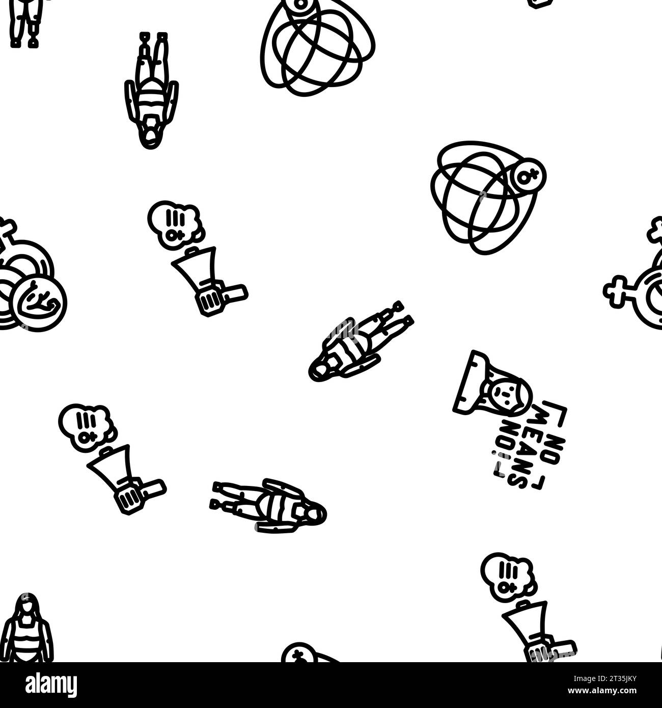 feminist female women seamless pattern vector Stock Vector Image & Art ...