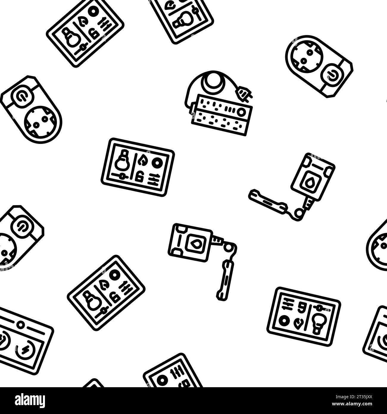 Smart Home Control Seamless Pattern Vector Stock Vector Image And Art Alamy