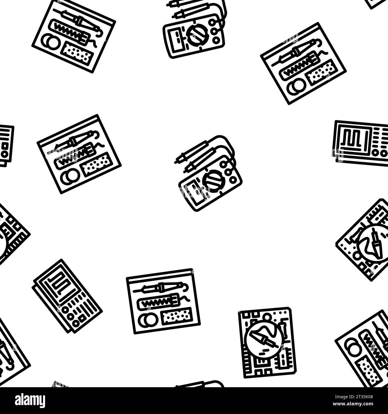 electronics technician industry seamless pattern vector Stock Vector ...